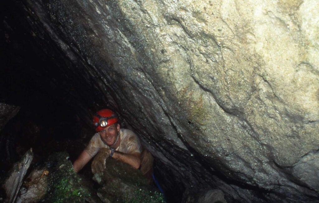 Hit by Rockfall Deep in Cave
